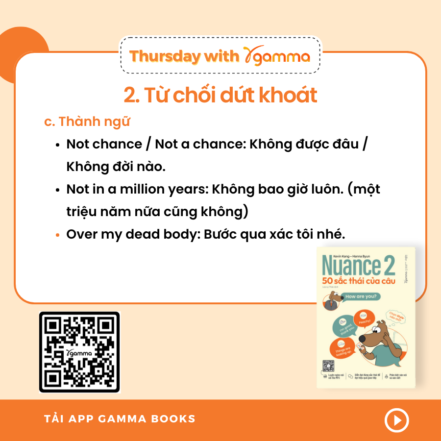 Mẫu câu thể hiện sự từ chối trong tiếng Anh giao tiếp